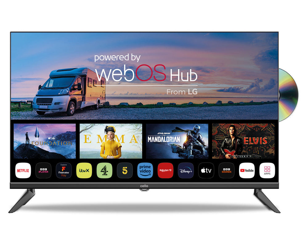 Cello 22″ Smart WebOS 12-volt Caravan Traveller TV with DVD – Magical ...